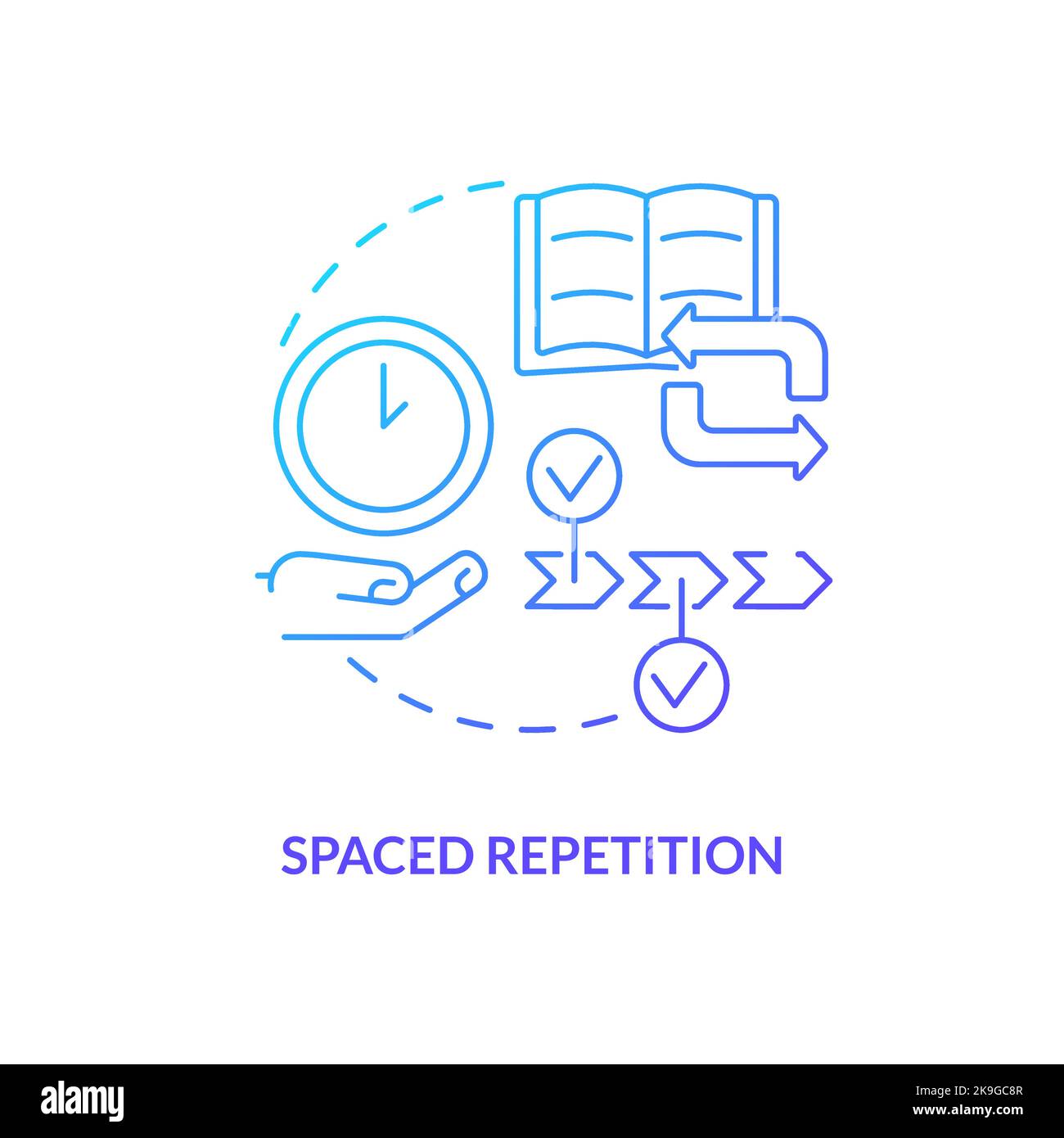 Space repetition blue gradient concept icon Stock Vector Image & Art ...