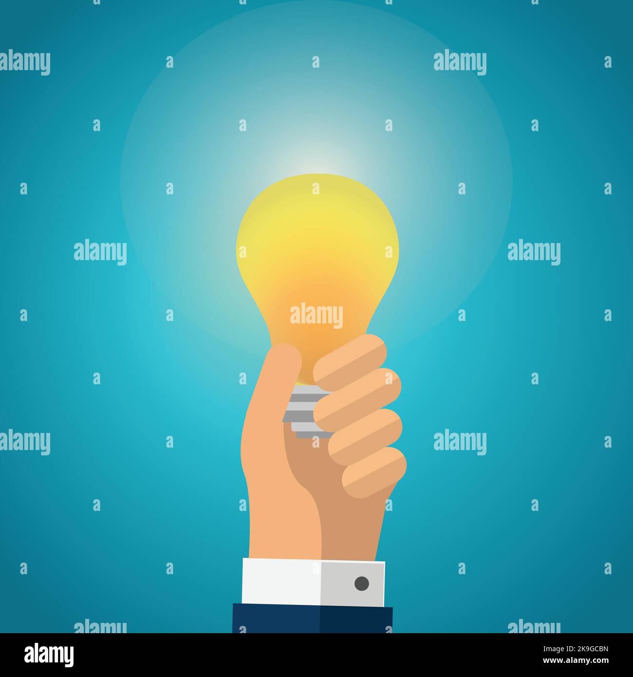 Hand holding bulb Stock Vector Images - Alamy