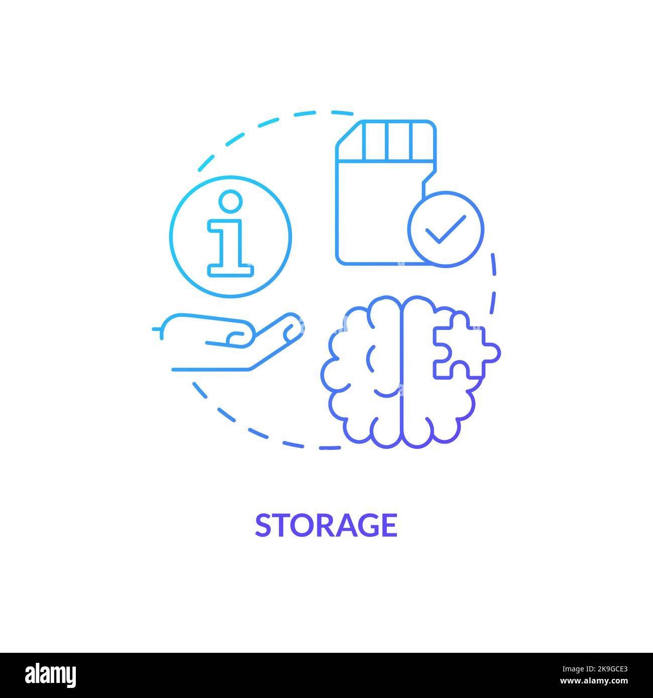 Keeping information in brain blue gradient concept icon Stock Vector ... Keeping information in brain blue gradient concept icon Stock Vector ...