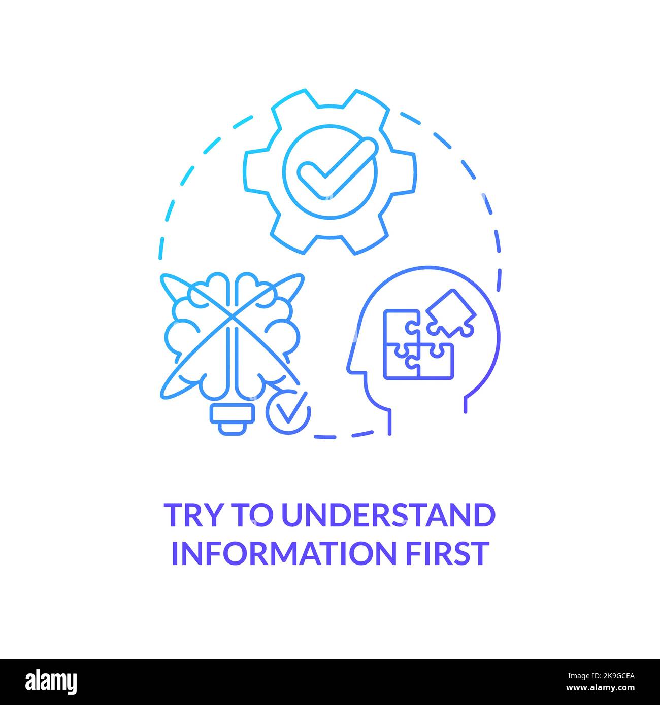 Improve information understanding blue gradient concept icon Stock Vector Image & Art - Alamy