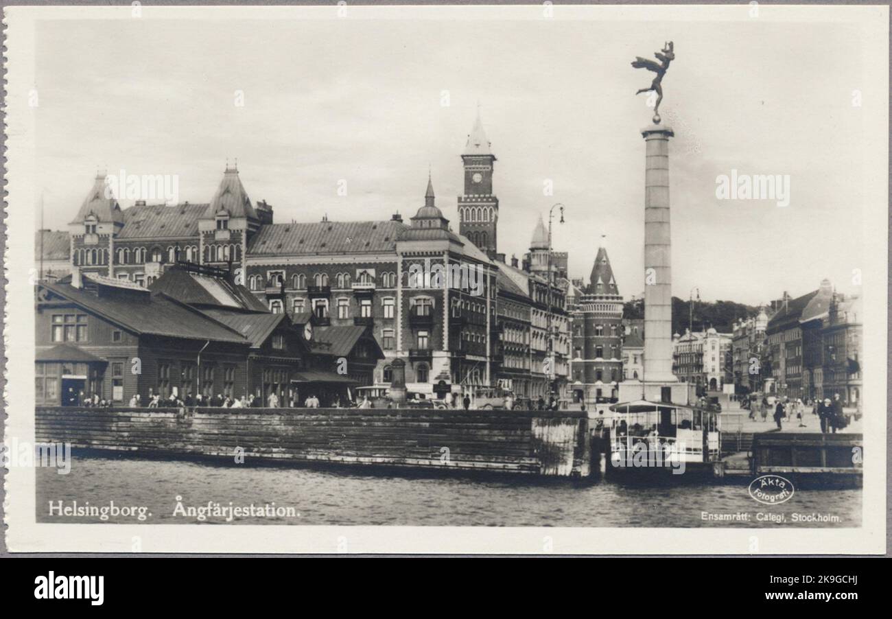 Helsingborg Ferry Station seen from the sea Stock Photo - Alamy