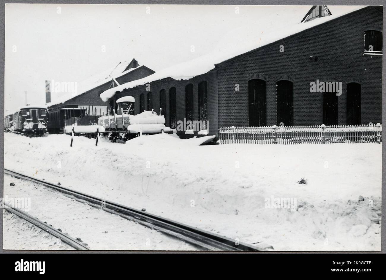 Freight wagons set up outside the workshop building in Boden Stock ...