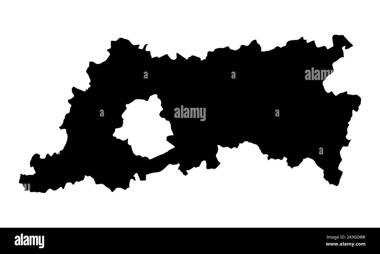 Flemish Brabant Province, map silhouette isolated on white background ...