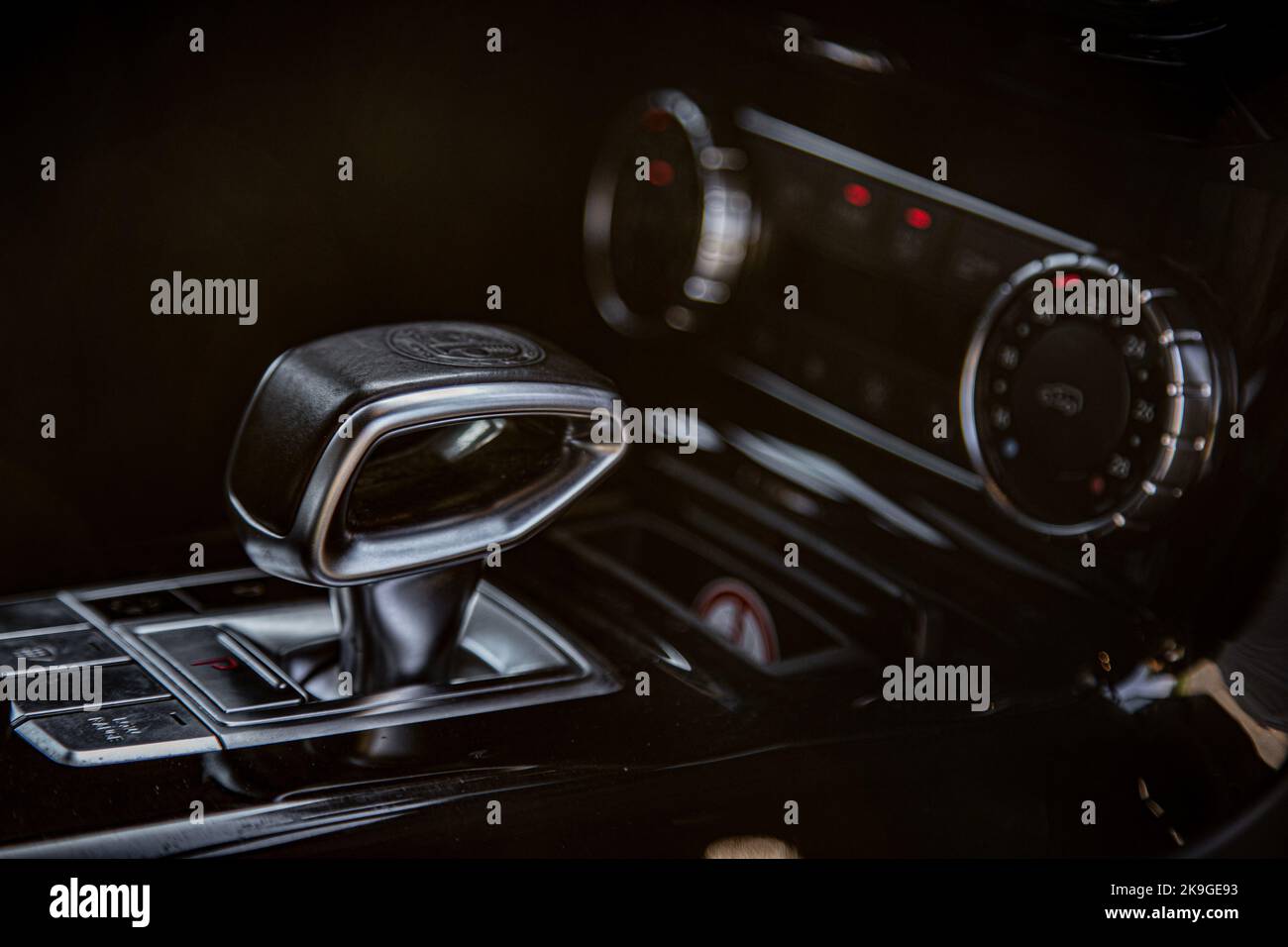 A closeup of Mercedes Benz G class gear lever Stock Photo - Alamy