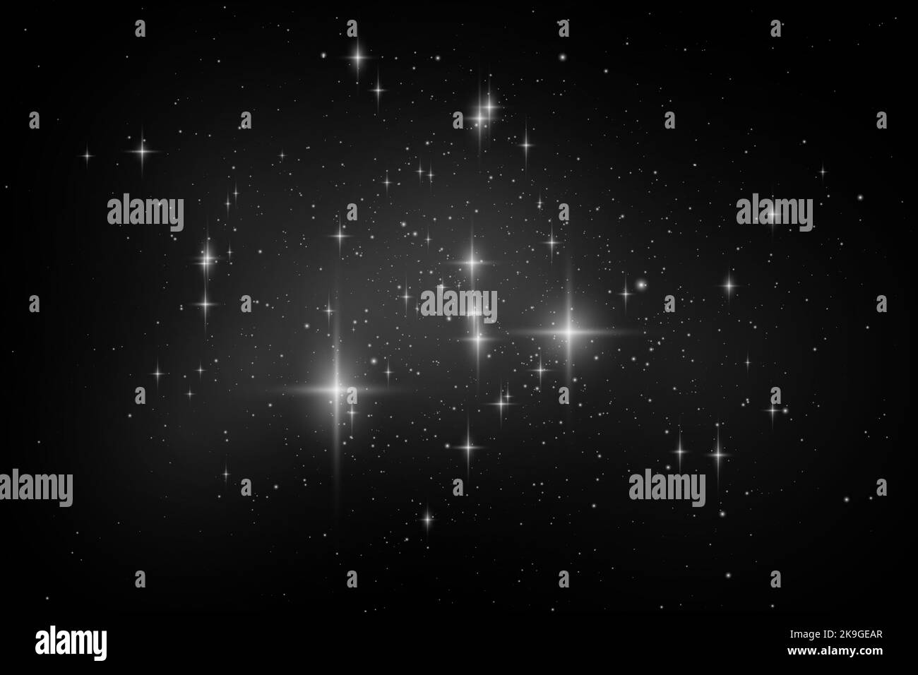 Realistic white star dust light effect isolated on black. Stock royalty ...