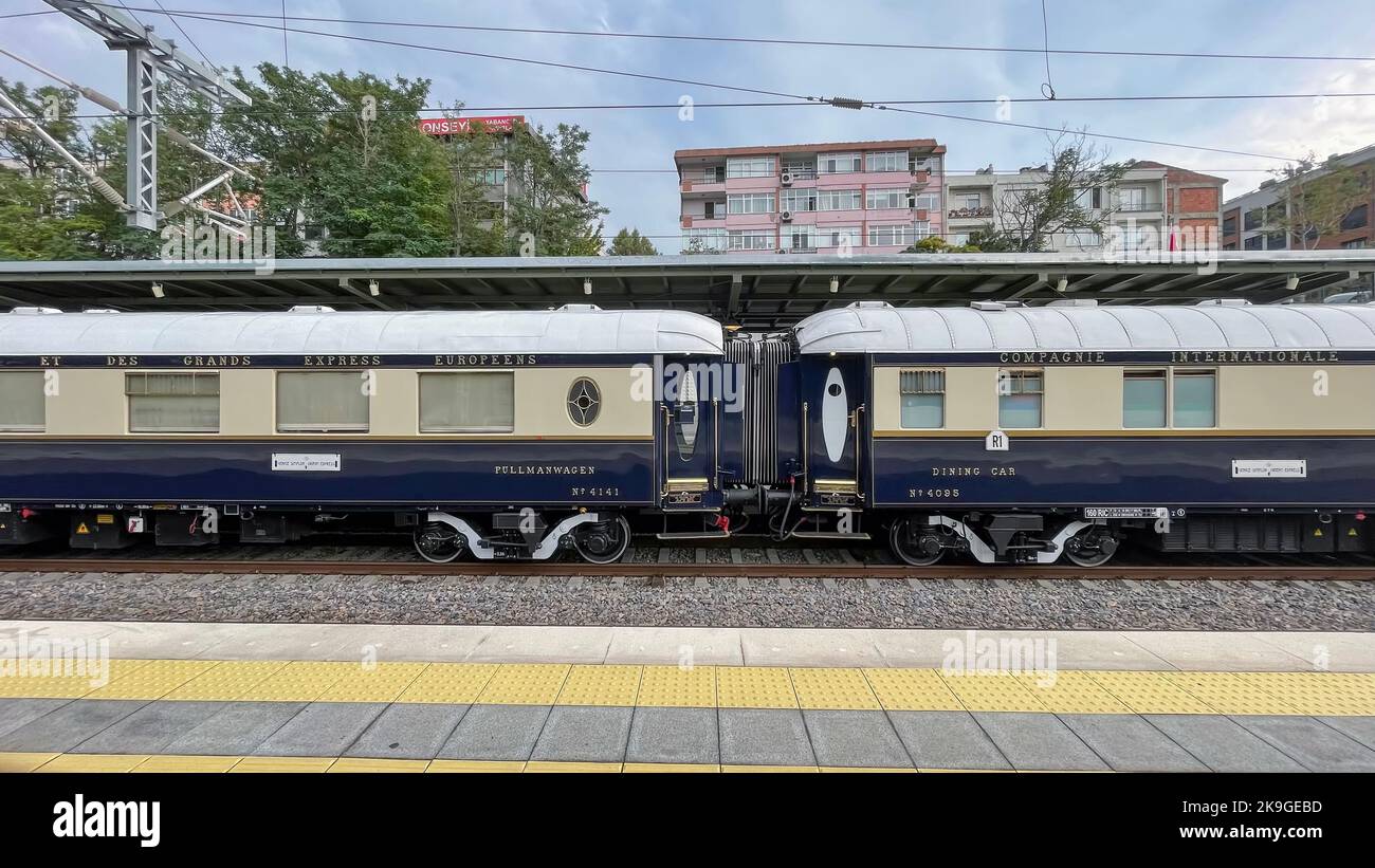 The Venice Simplon Orient Express train captured on train tracks Stock ...