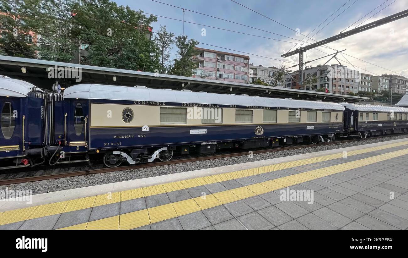 The Venice Simplon Orient Express train captured on train tracks Stock ...