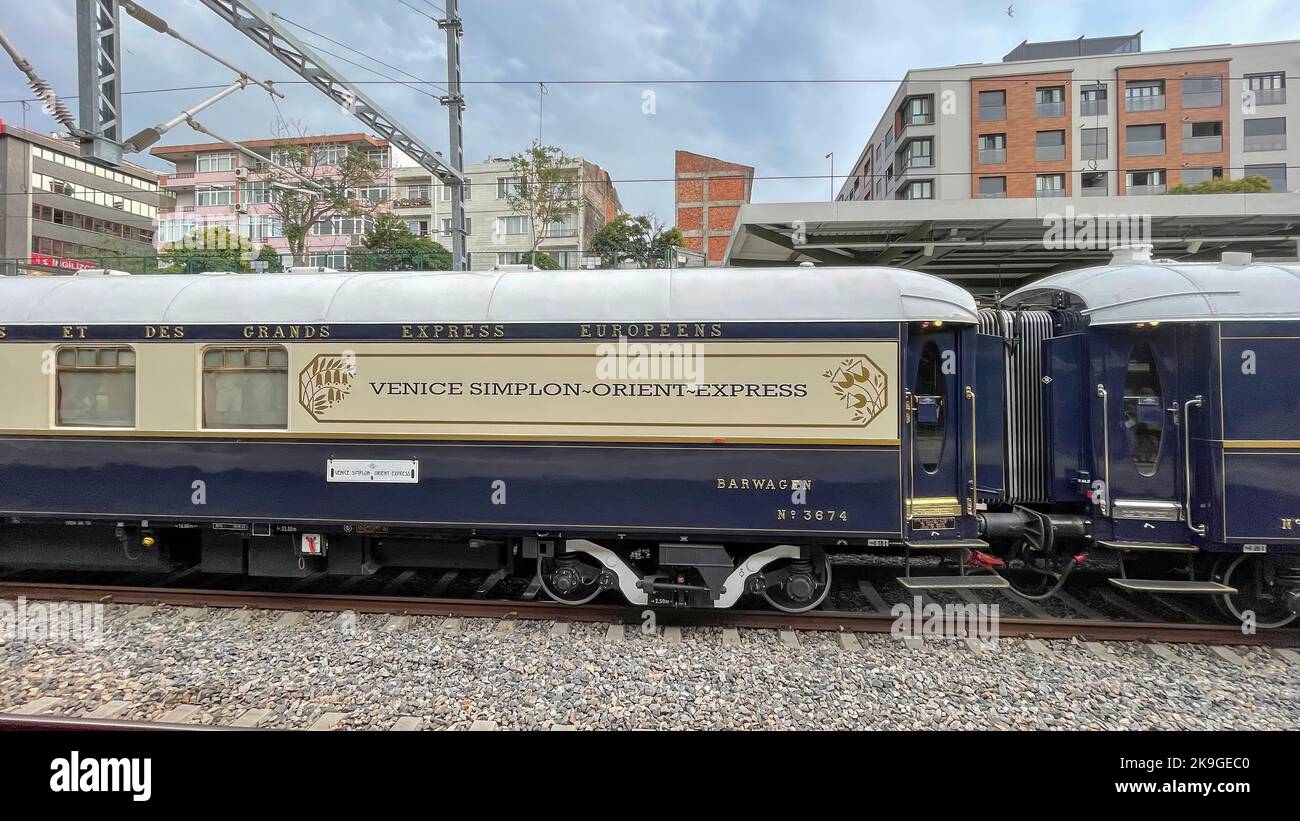 The Venice Simplon Orient Express train captured on train tracks Stock ...