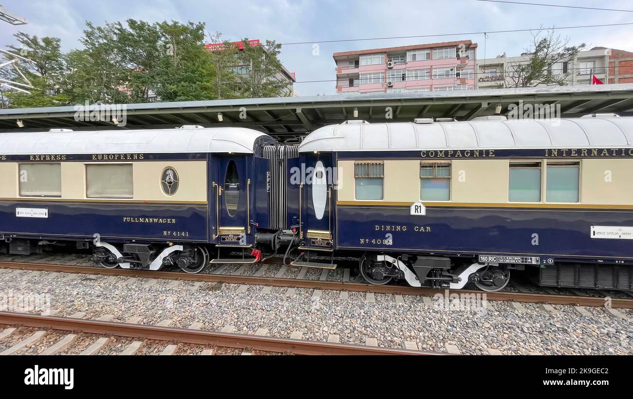 The Venice Simplon Orient Express train captured on train tracks Stock ...