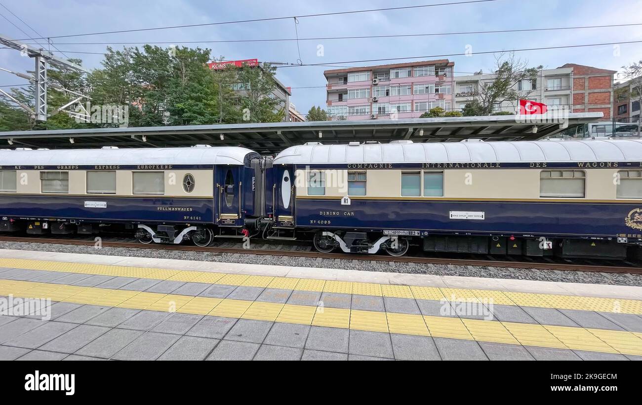 The Venice Simplon Orient Express train captured on train tracks Stock ...