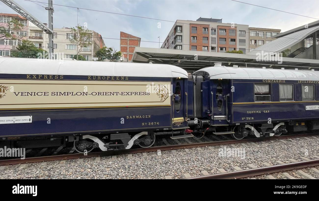 The Venice Simplon Orient Express train captured on train tracks Stock ...