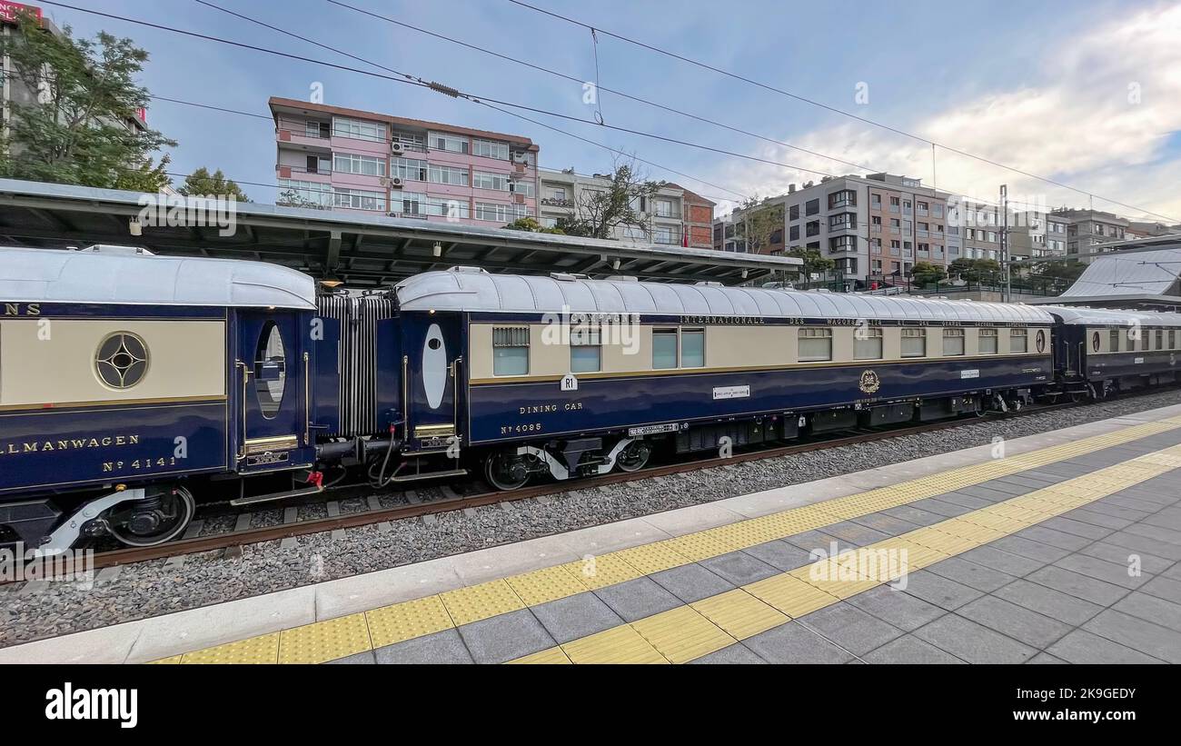 The Venice Simplon Orient Express train captured on train tracks Stock ...