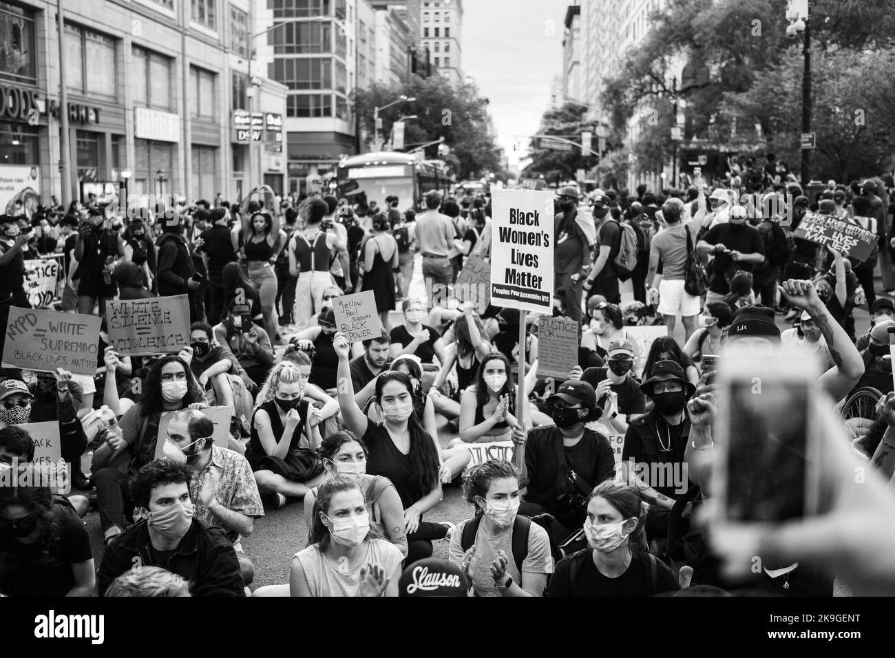 Protesting outdoors Black and White Stock Photos & Images - Alamy