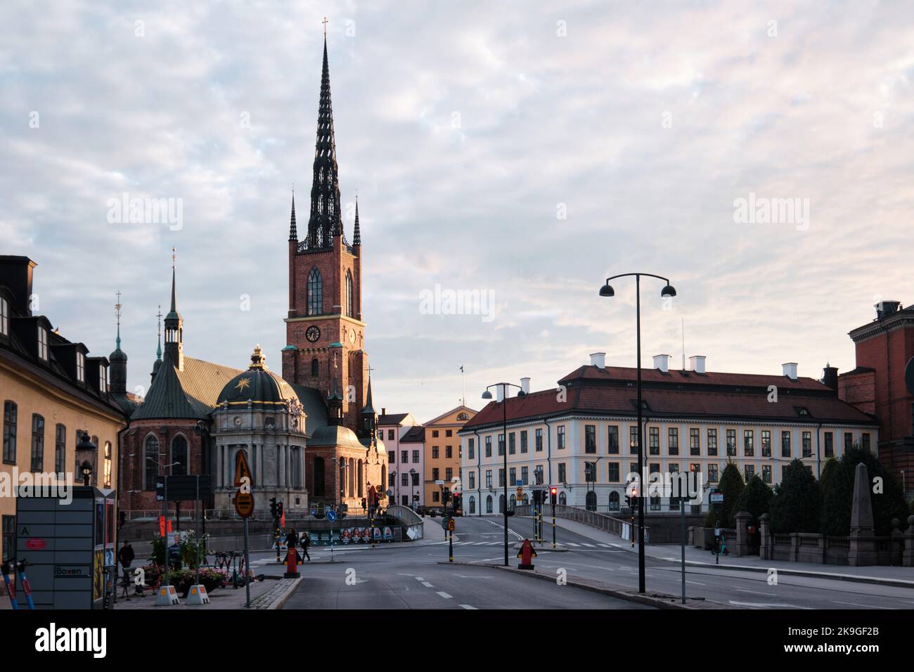 Stockholm, Sweden - Sept 2022: Riddarholmen Church and ornamented spire ...