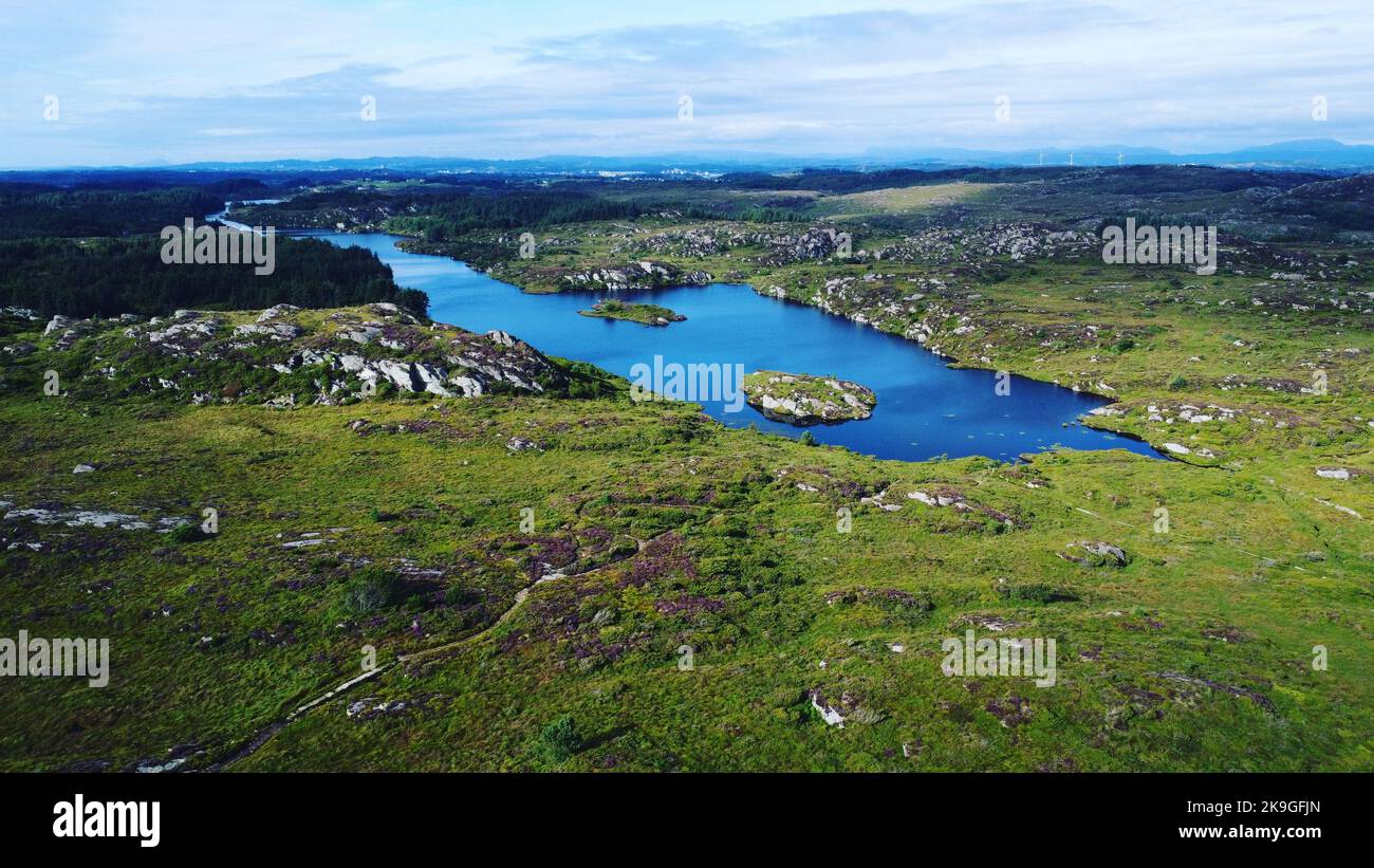 Norway lake aerial shot drone hi-res stock photography and images - Alamy