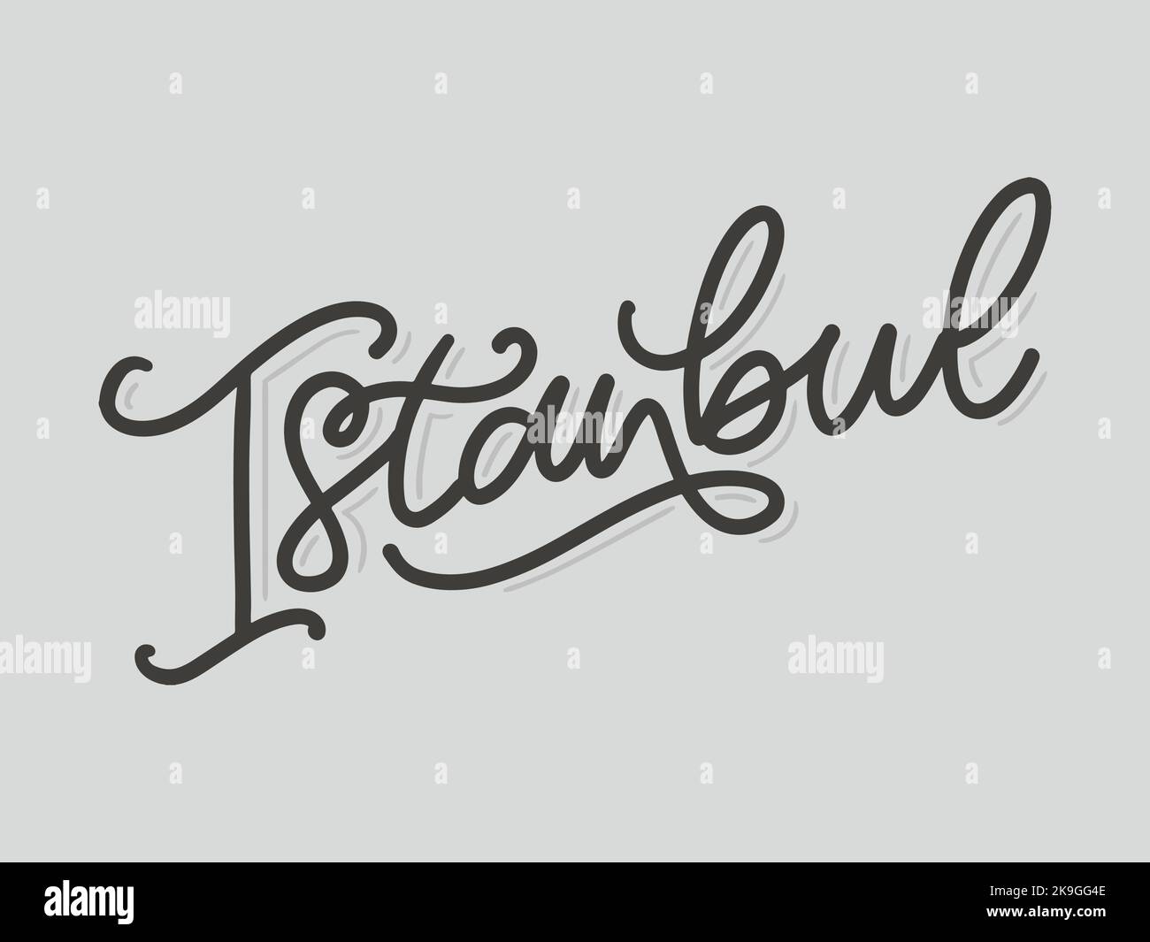Istanbul. Hand lettering. Vector logo of Istanbul in black color with ...