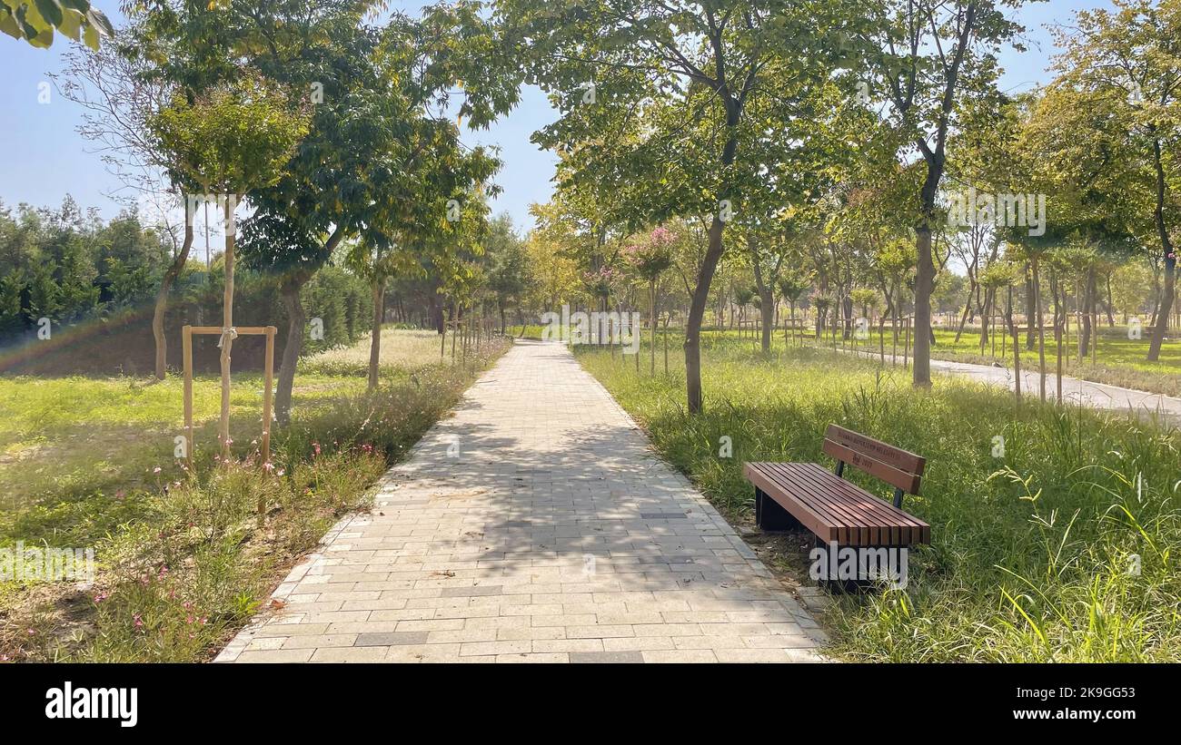 A scenic view of Ayamama Valley habitat park with its green nature in ...