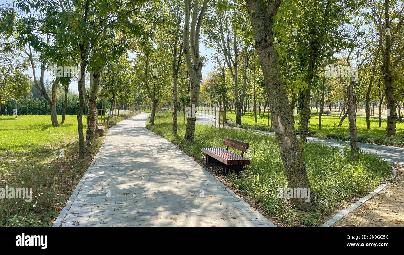 A scenic view of Ayamama Valley habitat park with its green nature in ...