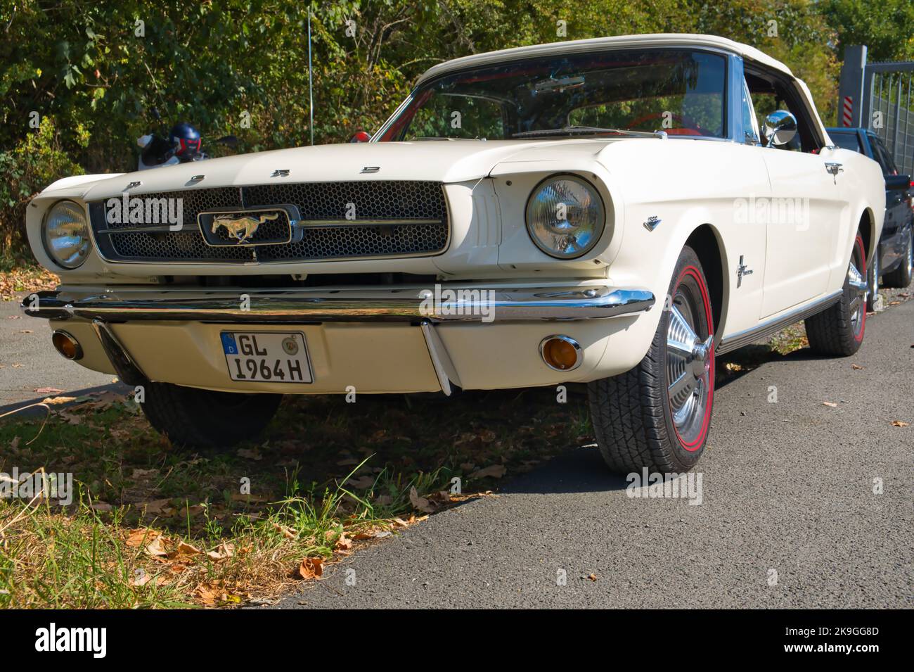 Ford Mustang cabriolet from the sixties, vintage car, front view Stock ...
