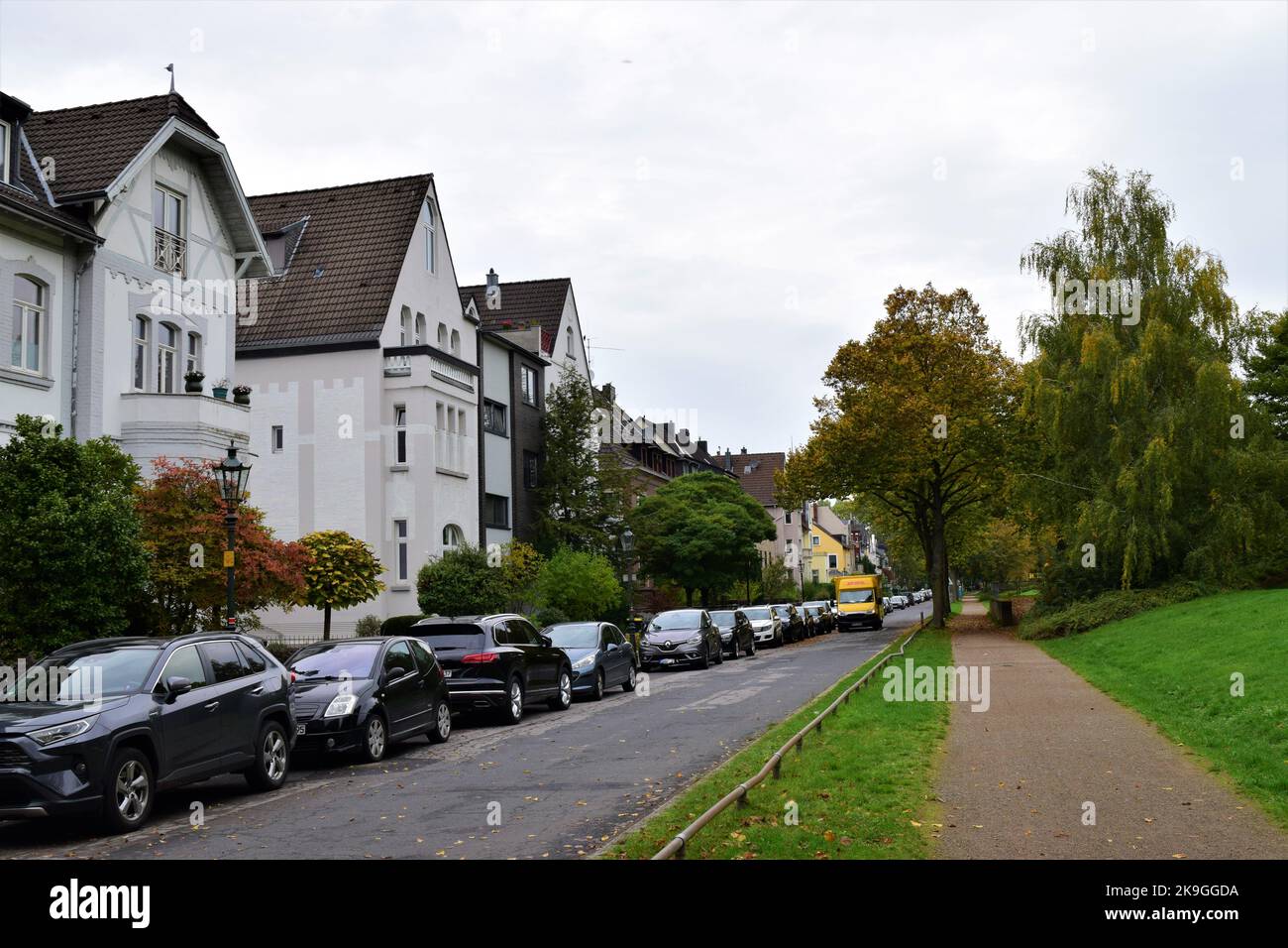 Autumn Morning in the East of Duesseldorf, Grafenberg district, Germany ...