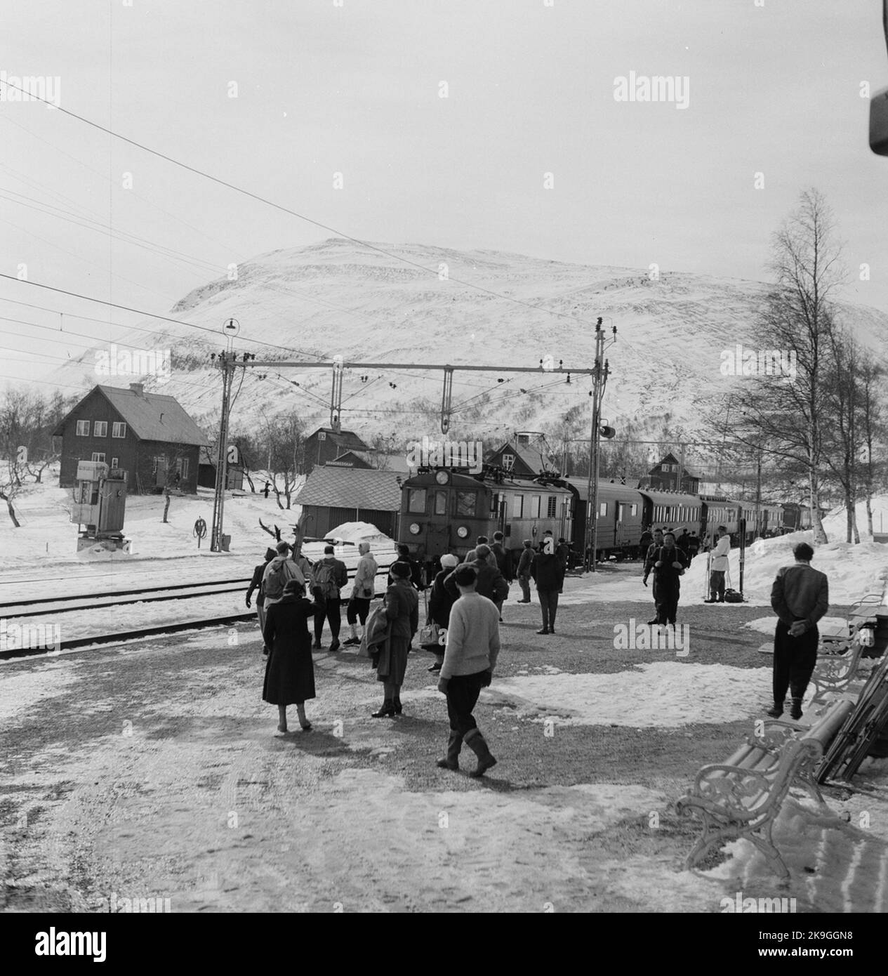 D - locomotive at Björklidens Railway Station Stock Photo - Alamy
