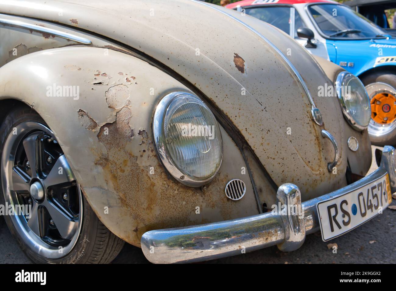 VW Beetle from the sixties, rusty, front detail view Stock Photo - Alamy