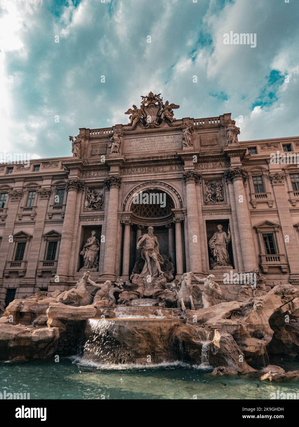 The Trevi Fountain, an 18th-century fountain in the Trevi district in ...