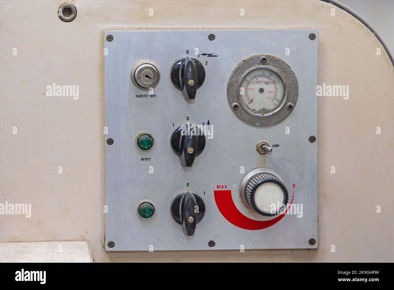 Printing Machine Control Panel Buttons Power Switch Keyhole Stock Photo - Alamy