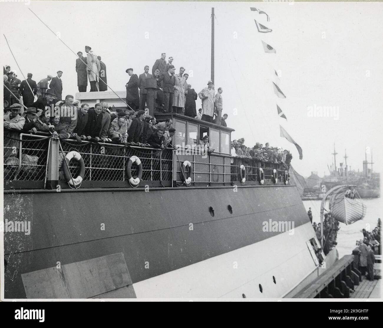 Danish refugees arrive in Copenhagen on the train ferry "Malmö Stock ...