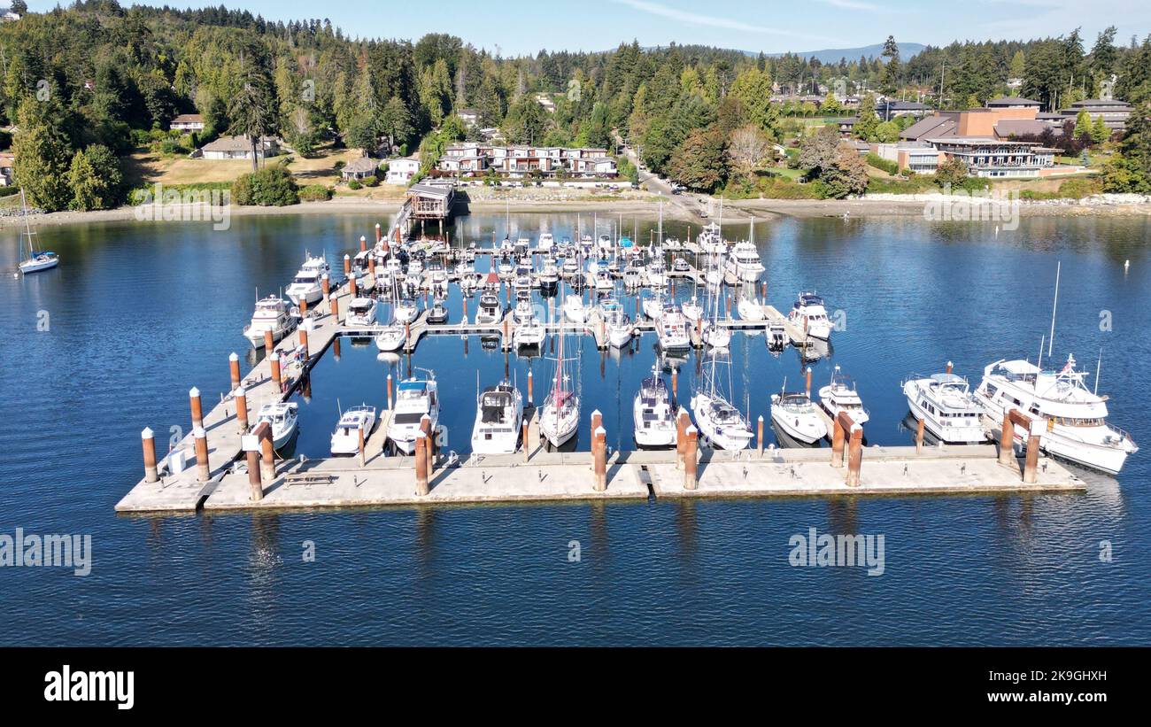 An aerial view of the port in Mill Bay Marina Stock Photo - Alamy