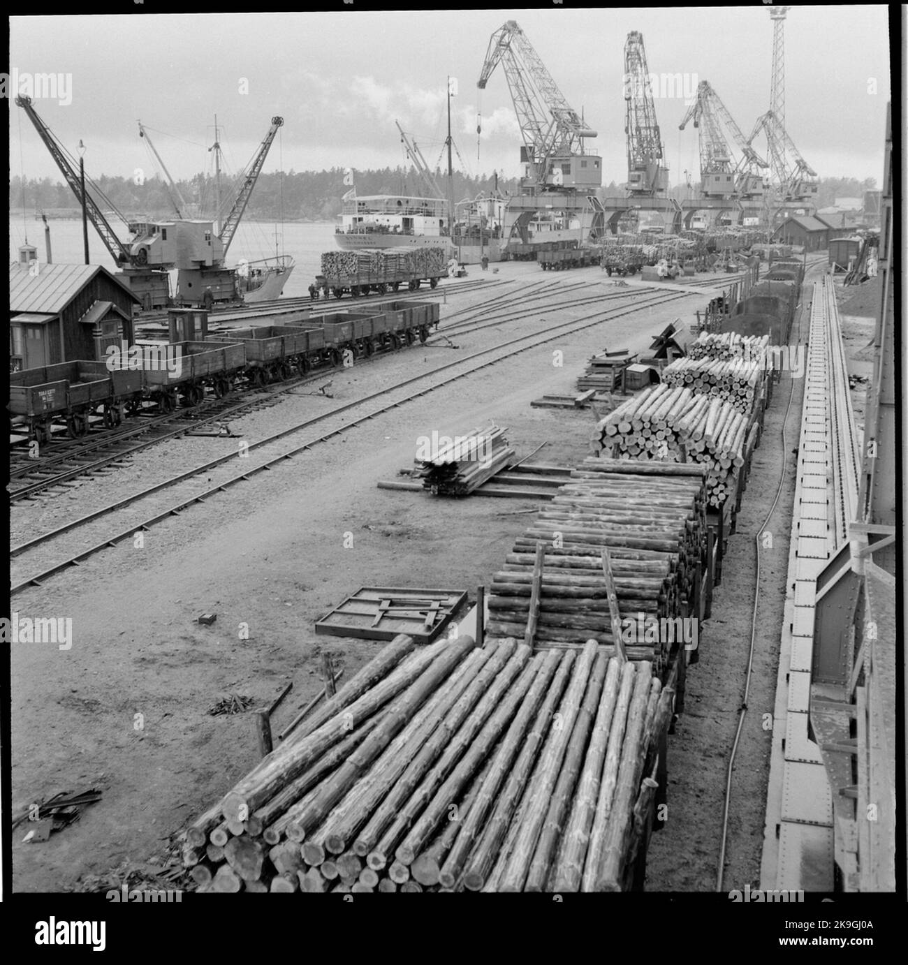 View of the cargo harbor Stock Photo - Alamy