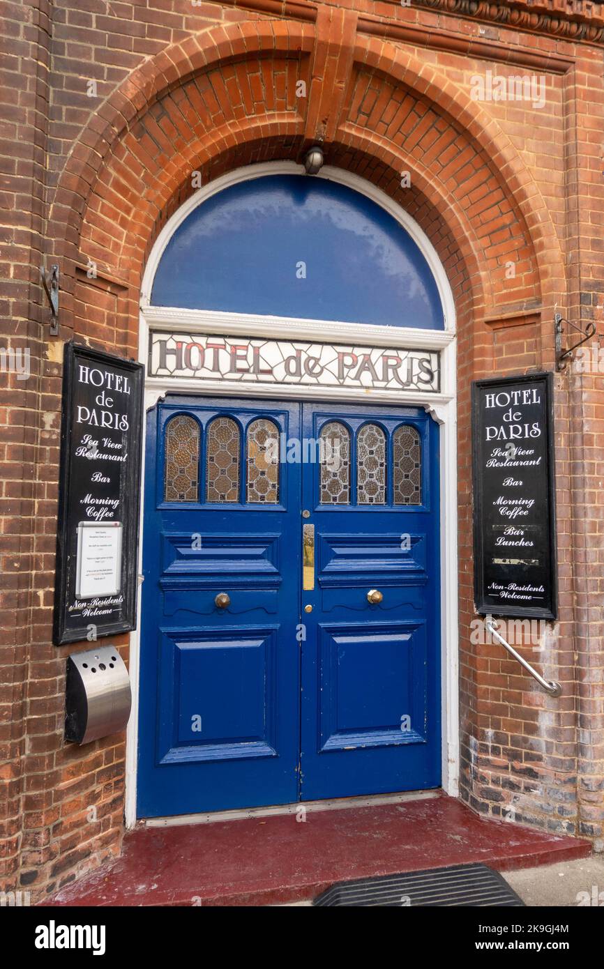 Blue double doors to the Entrance of the Hotel De Paris on High Street ...