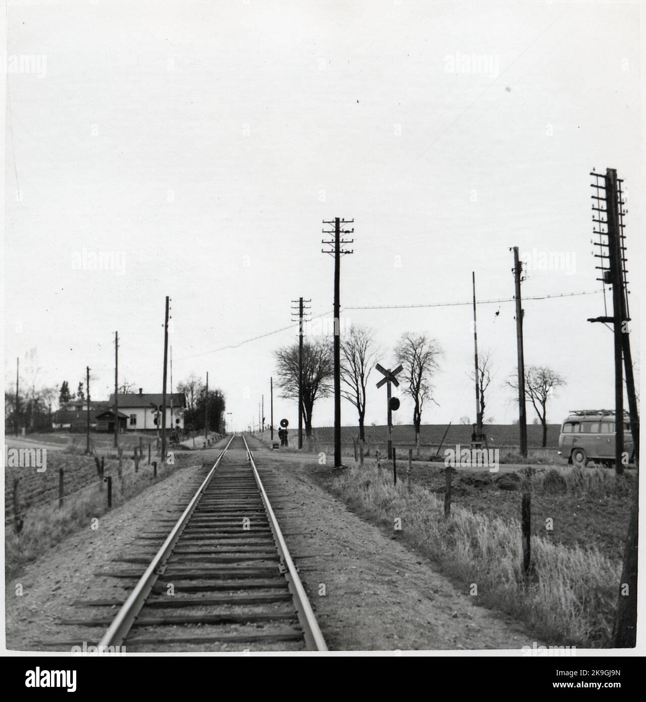 Railway crossing at Görslövsvägen in Nordanå, on the route between ...