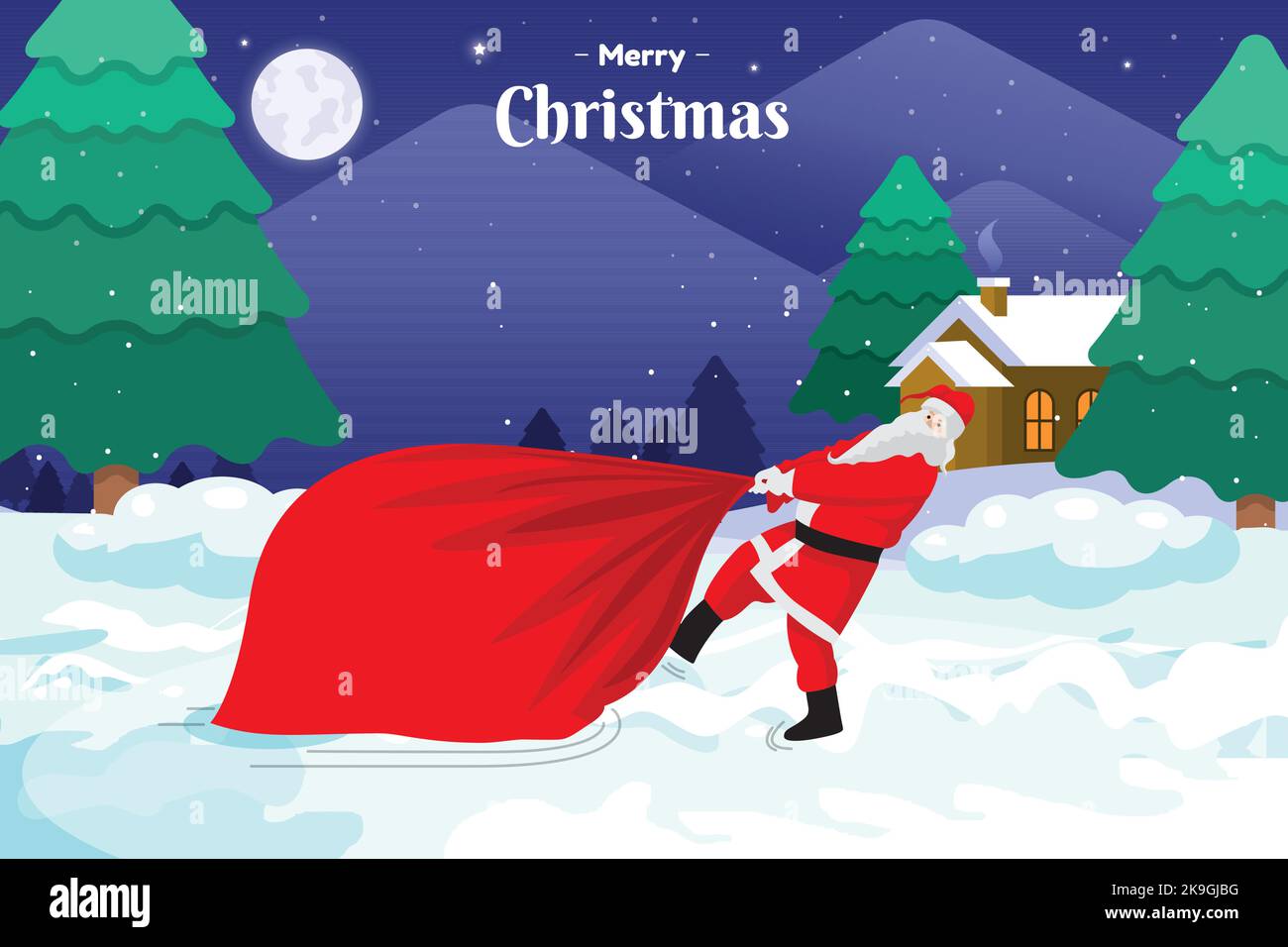 Dragging heavy bag Stock Vector Images - Alamy