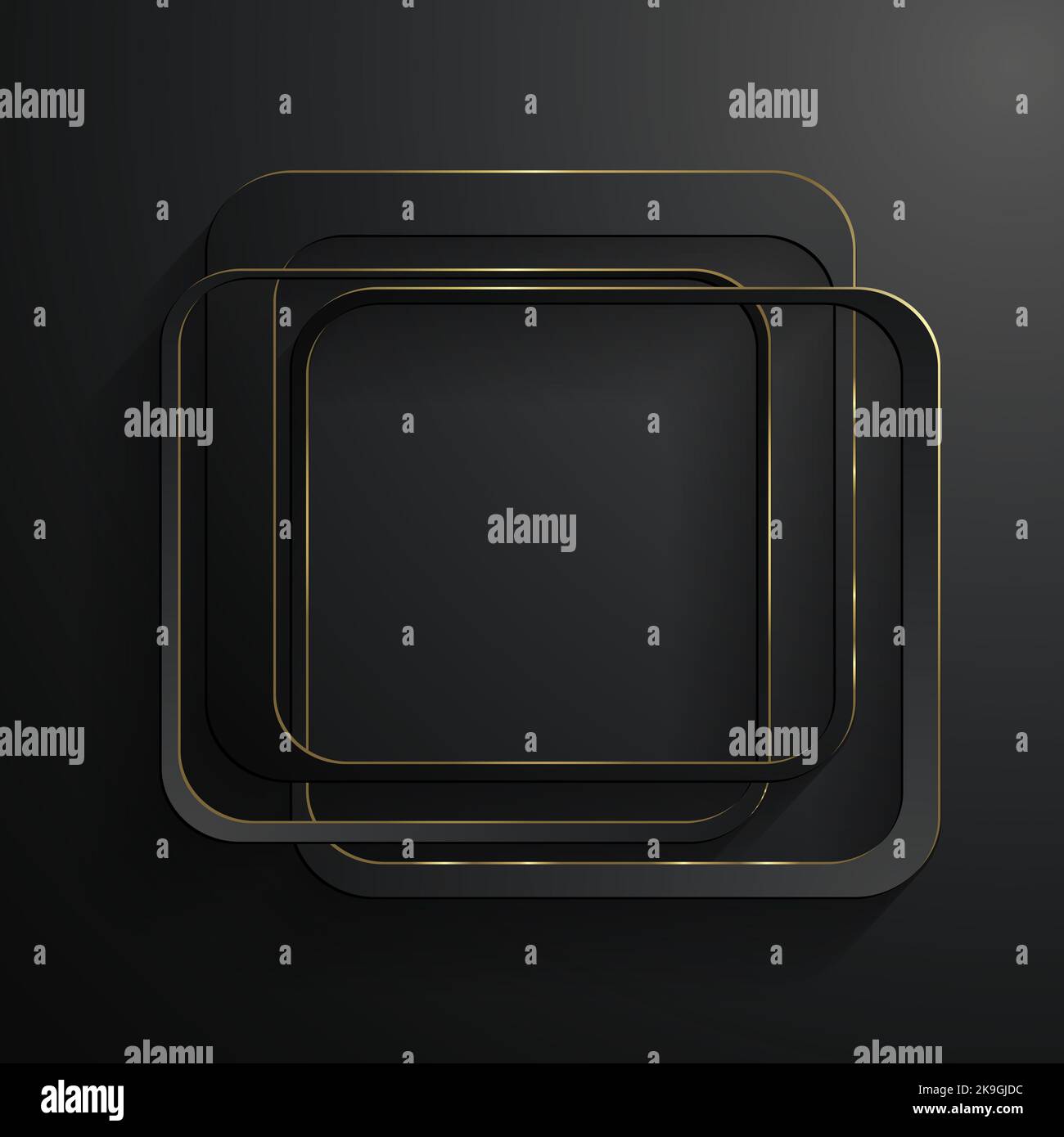 black and gold abstract cubes paper background design Stock Photo - Alamy