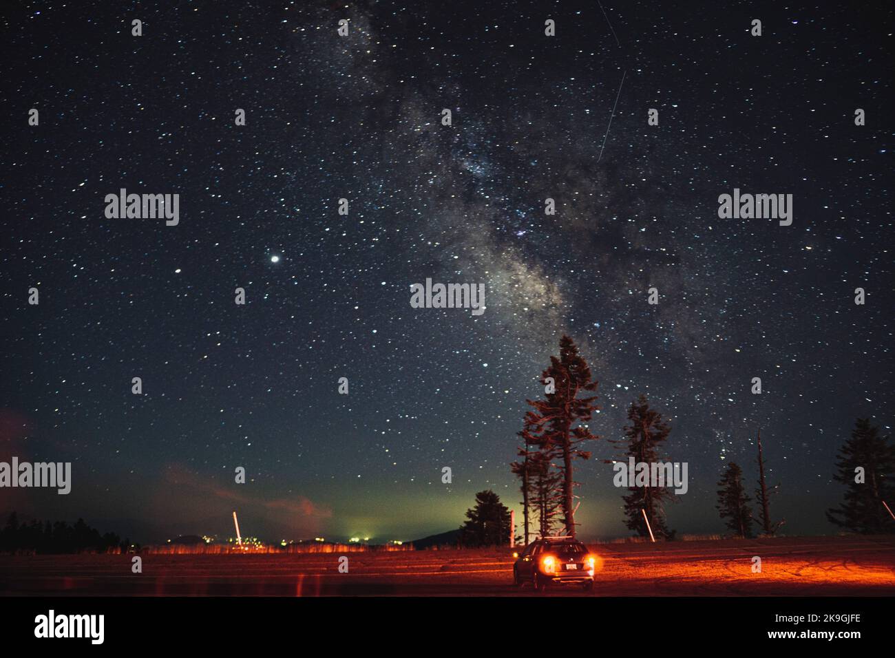 The Milky Way galaxy view at night Stock Photo - Alamy