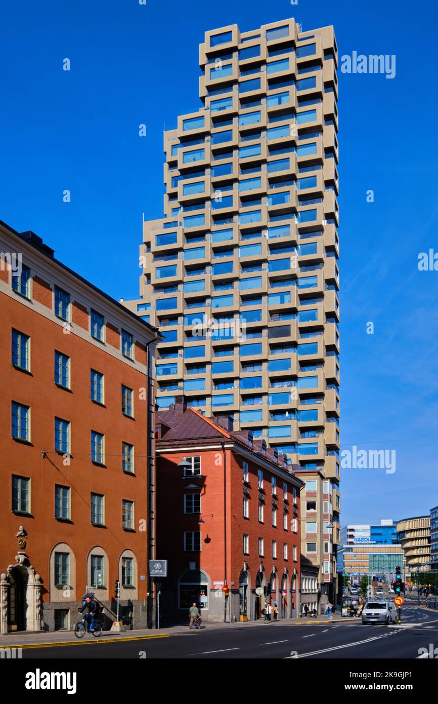 Stockholm, Sweden - Sept 2022: New twin tower apartment building Norra ...