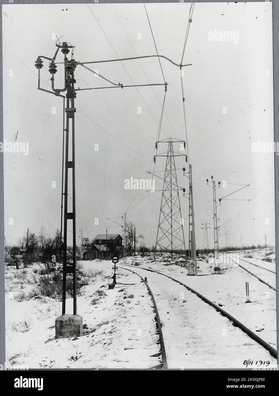 A power line somewhere on the national border track Stock Photo - Alamy