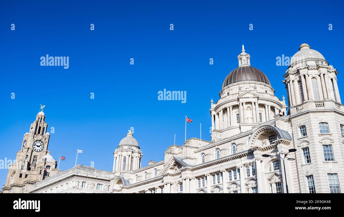 The iconic Three Graces pictured on the Liverpool waterfront in October ...