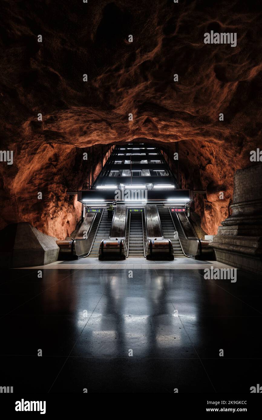Stockholm, Sweden - Sept 2022: Radhuset modern metro station in ...