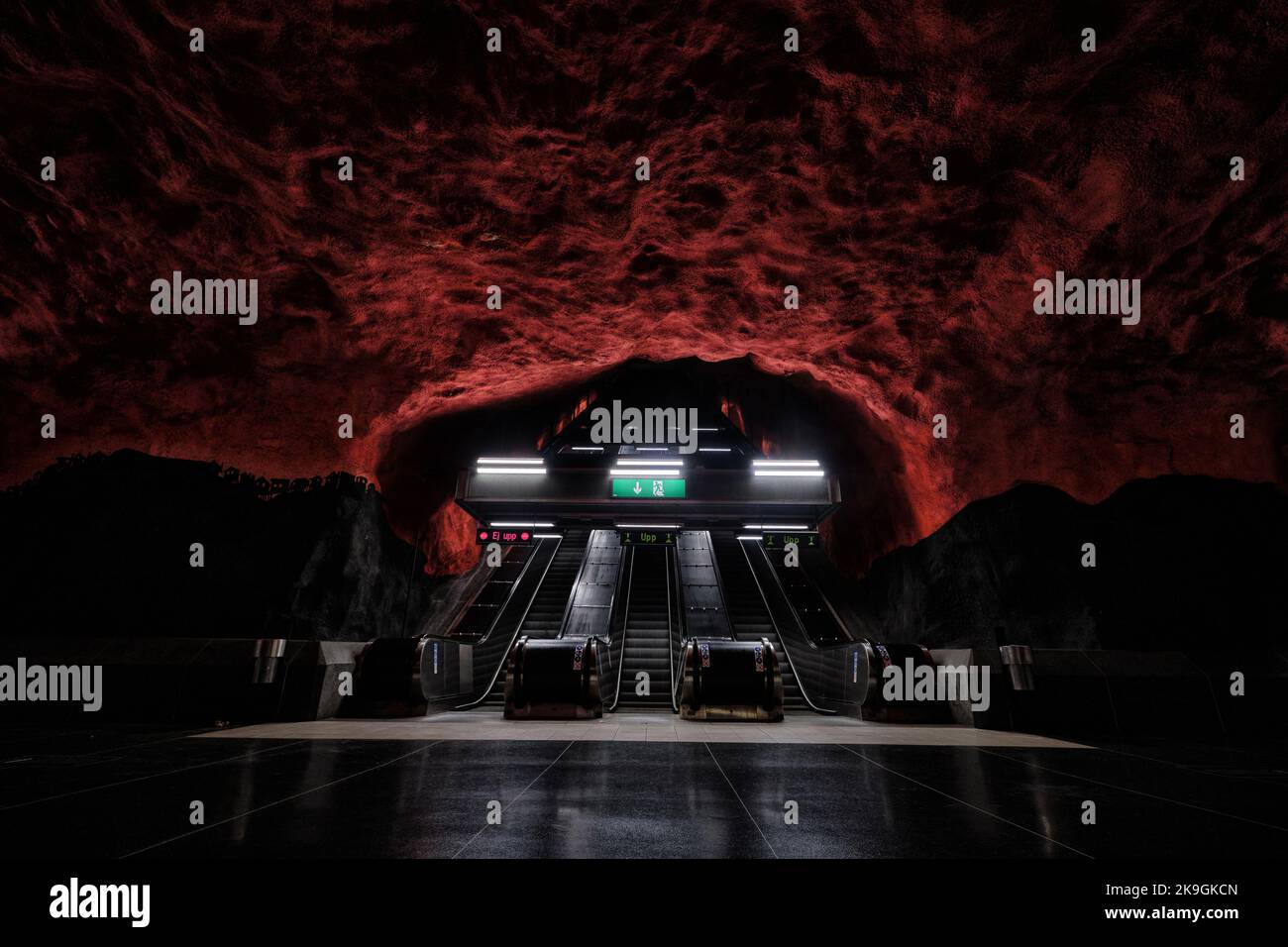 Stockholm, Sweden - Sept 2022: Solna modern metro station in Stockholm ...