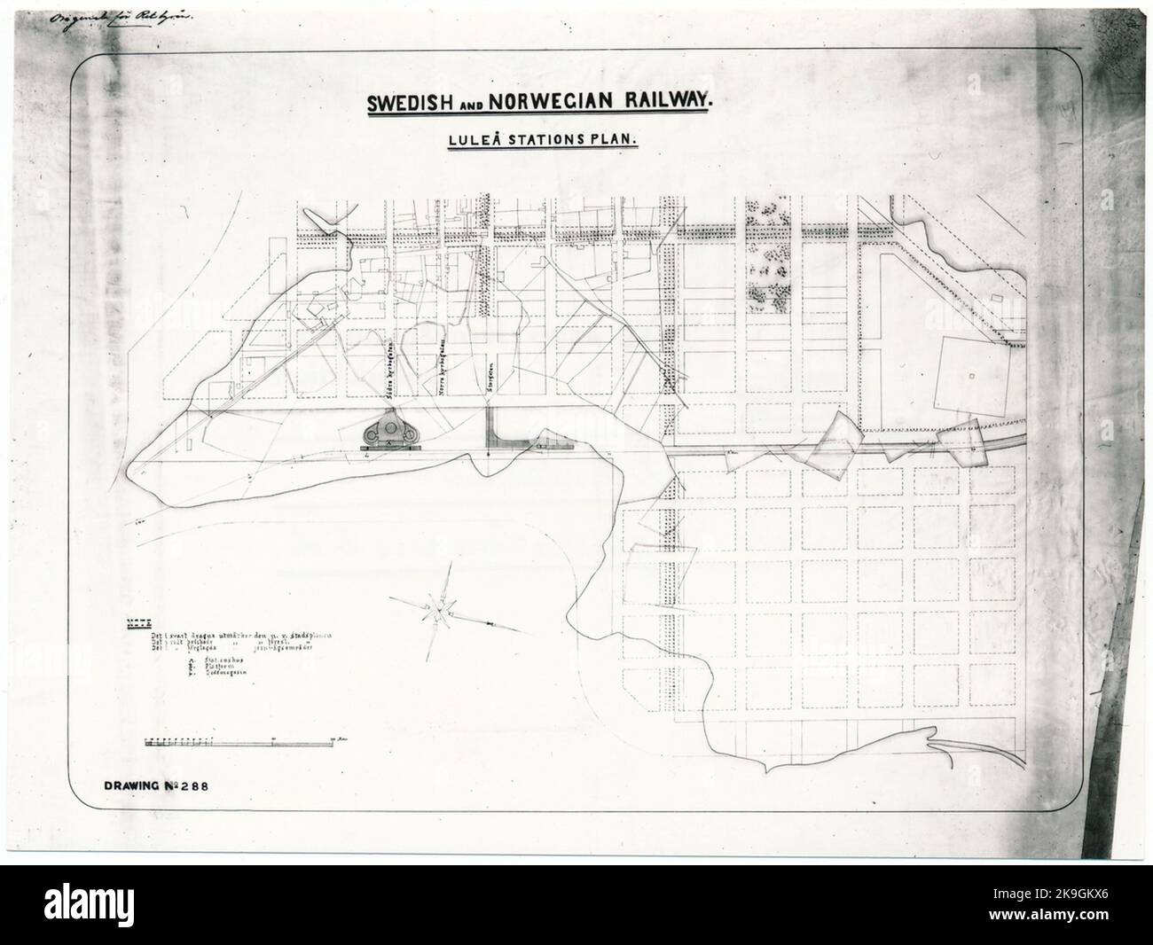 Luleå station plan during the English time Stock Photo - Alamy