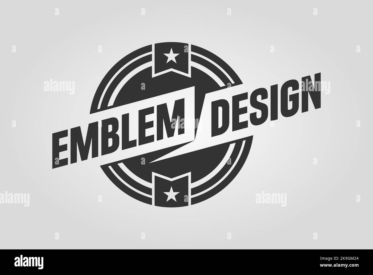 Classic round emblem design template with stars. Business simple logo ...