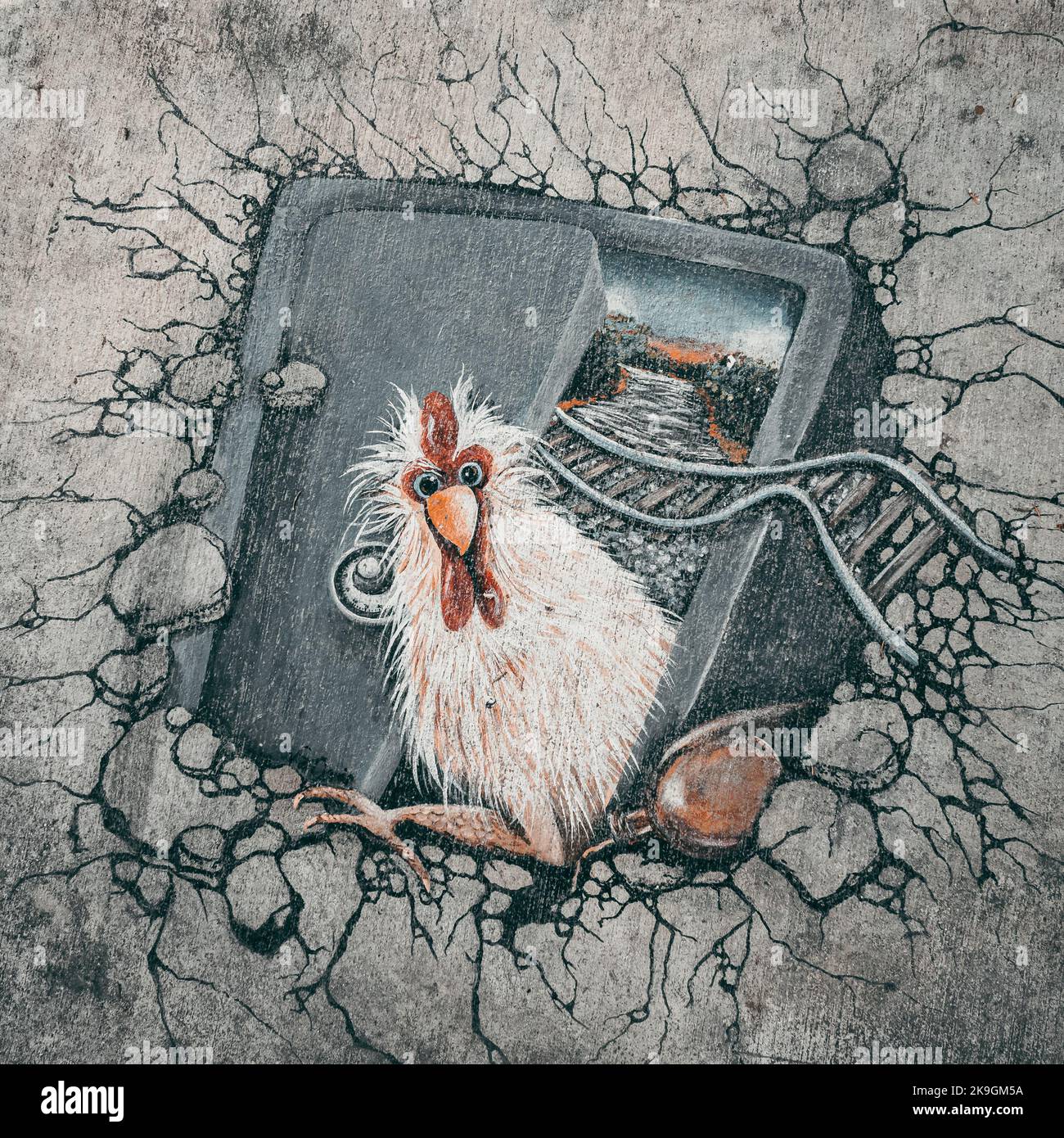 Graffiti chicken graffiti hi-res stock photography and images - Alamy