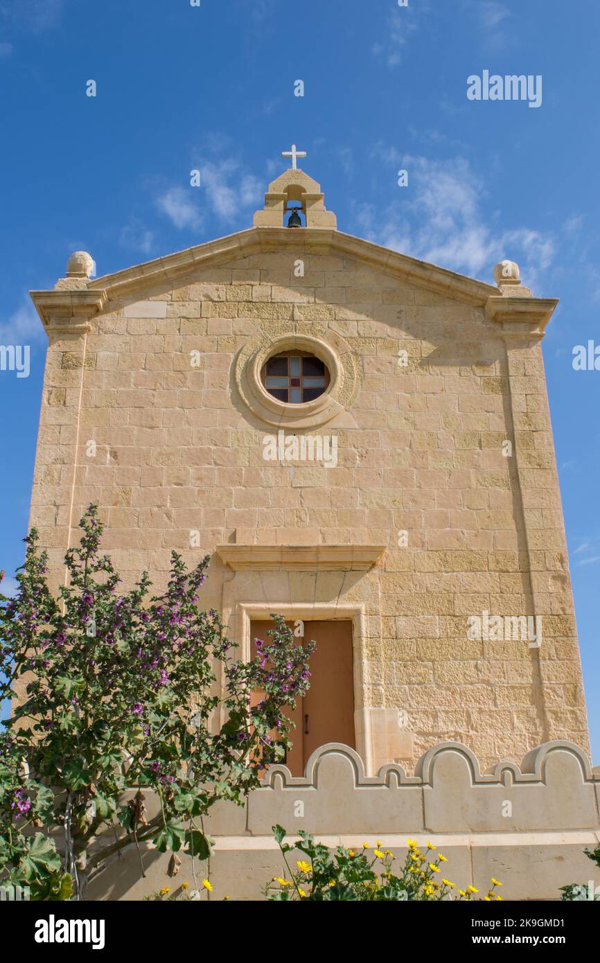 The limestone isolated historic catholic chapel of Saint Dimitri, in ...