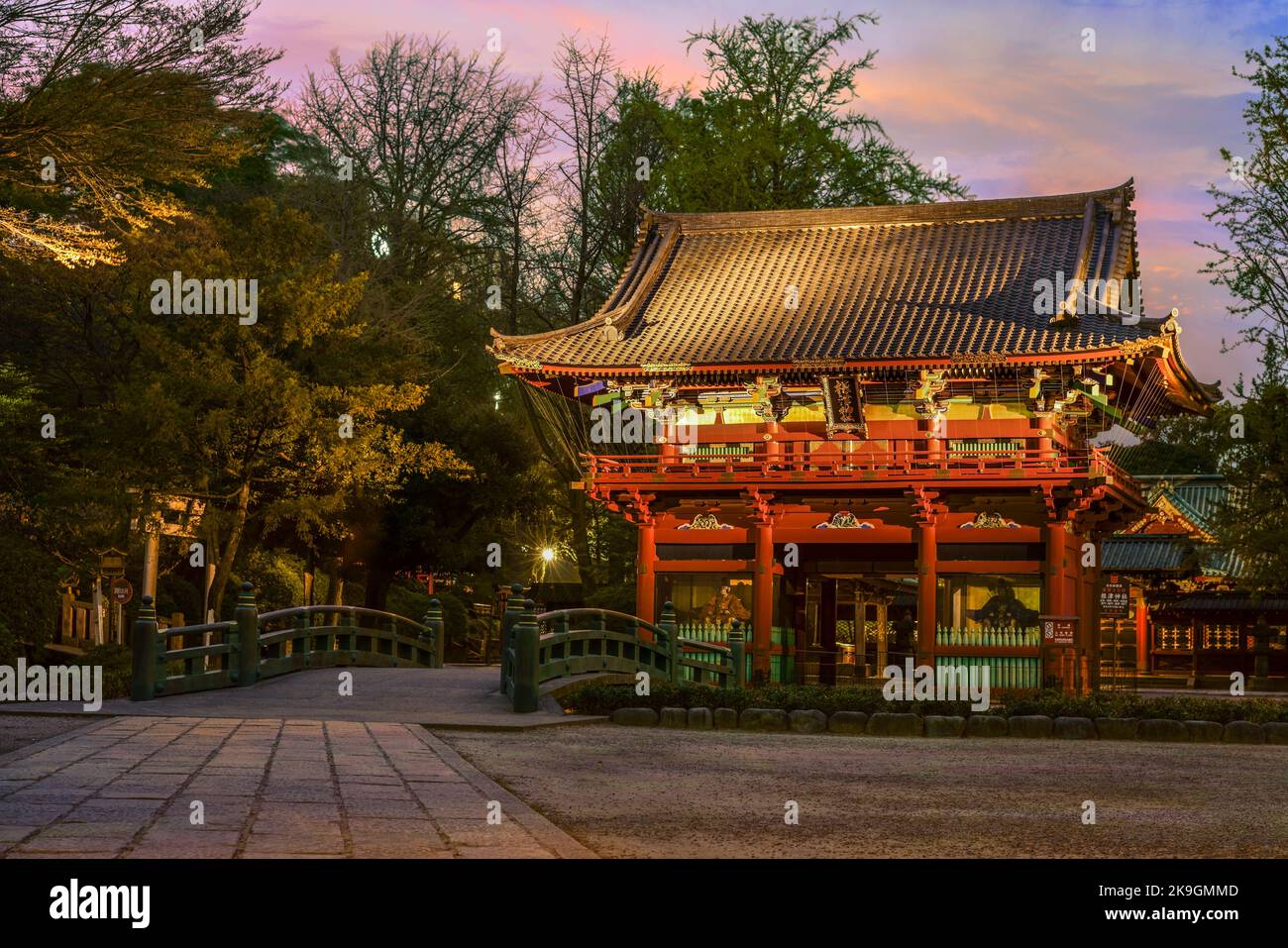tokyo, japan - april 02 2022:Japanese Shinbashi wooden bridge leading ...