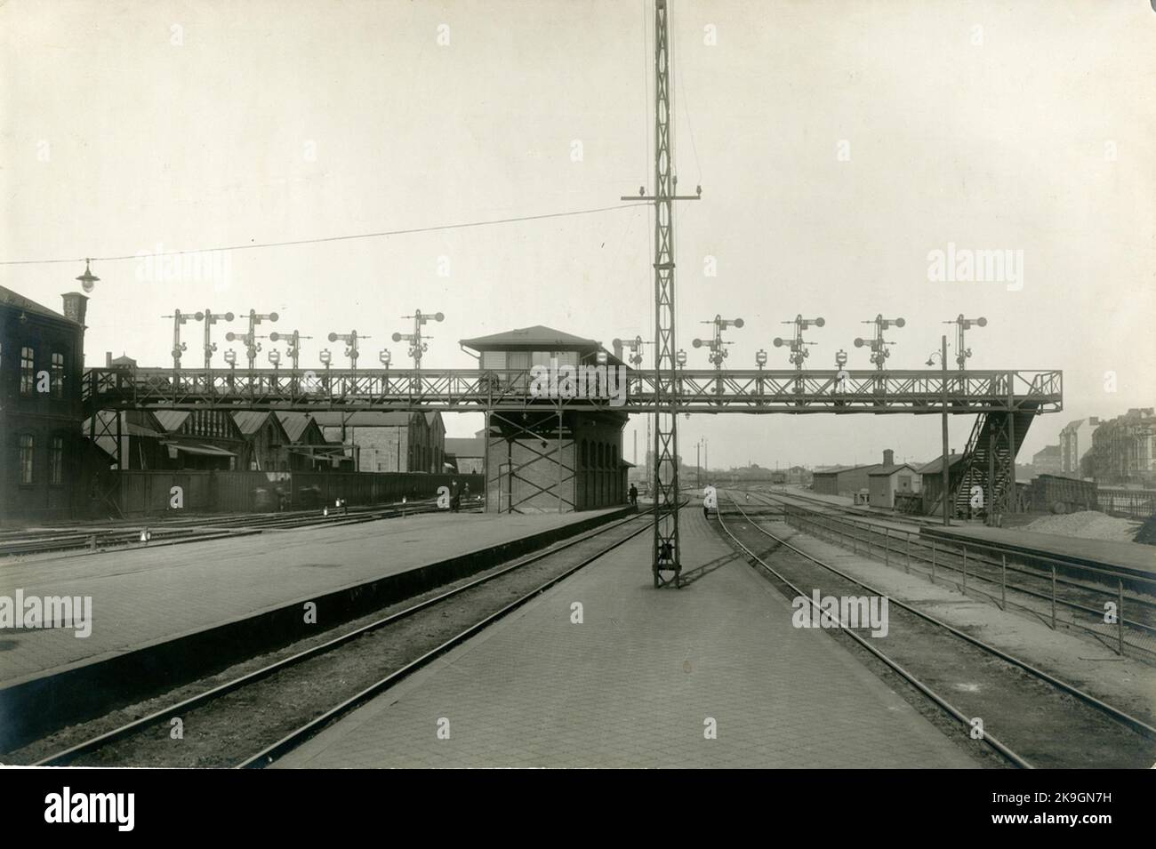 Bangården at Malmö station. Malmö Central Station. From 1856 to 1864 ...