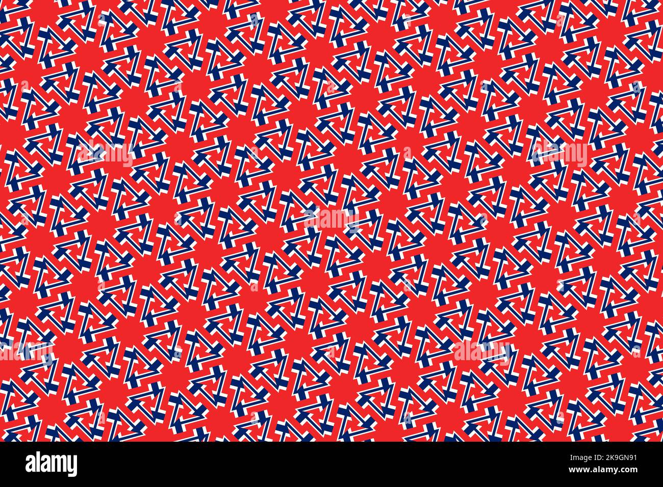 Geometric pattern in the colors of the national flag of Norway. The ...