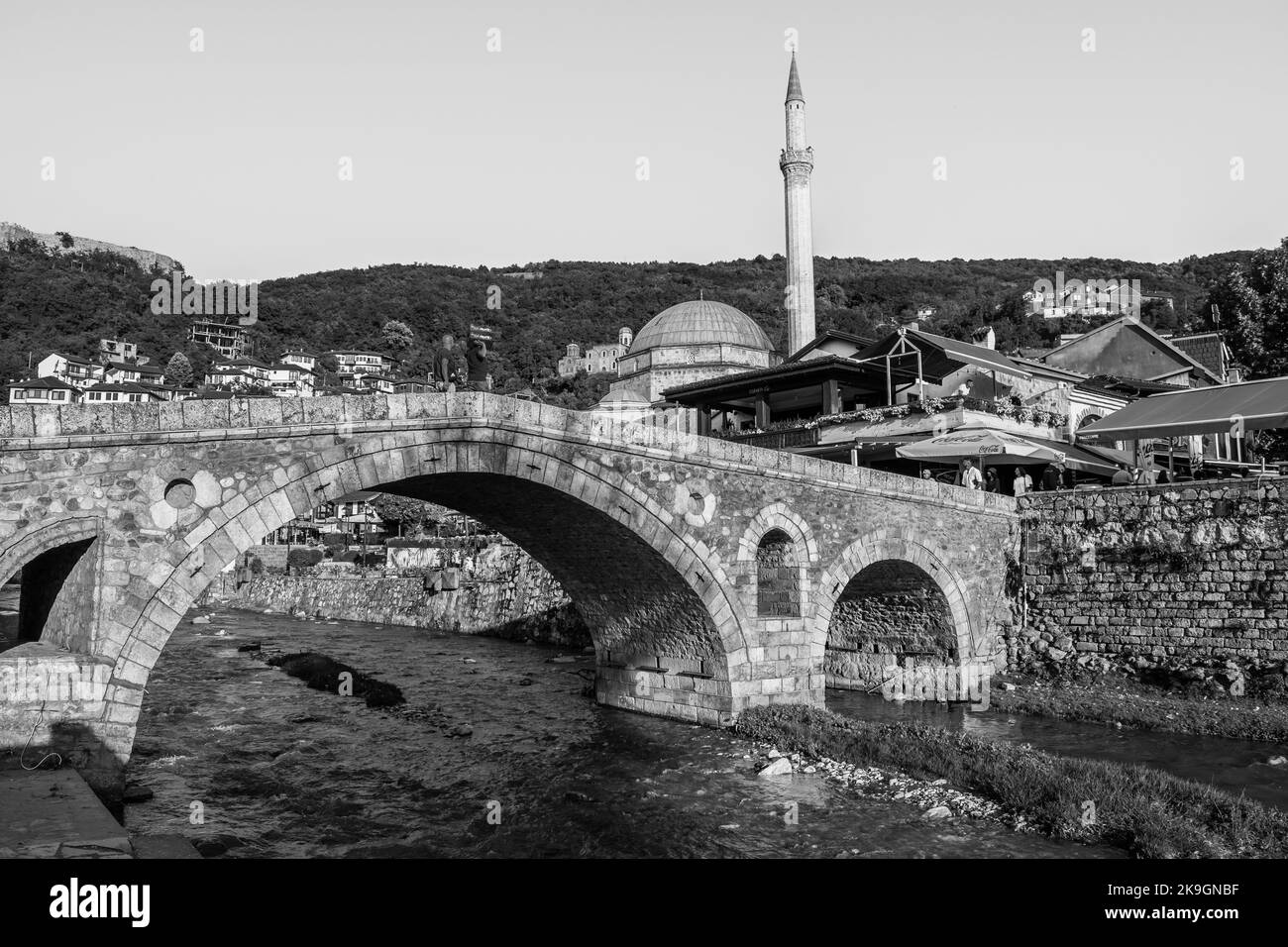 Sinan Pasha Mosque and stone bridge, landmarks in the city of Prizren ...