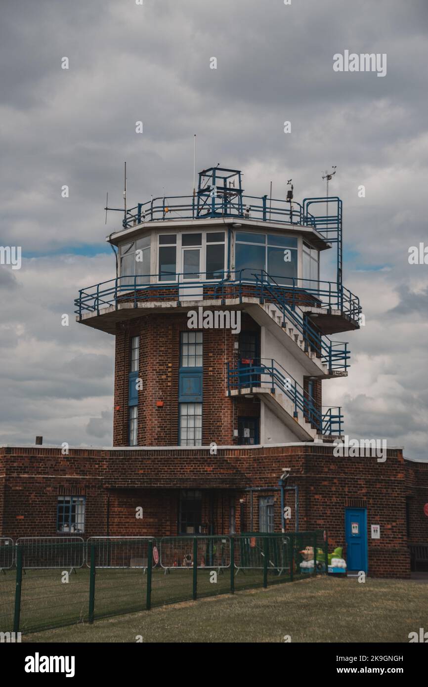 The Control tower at Barton Aerodrome, Manchester, United Kingdom ...